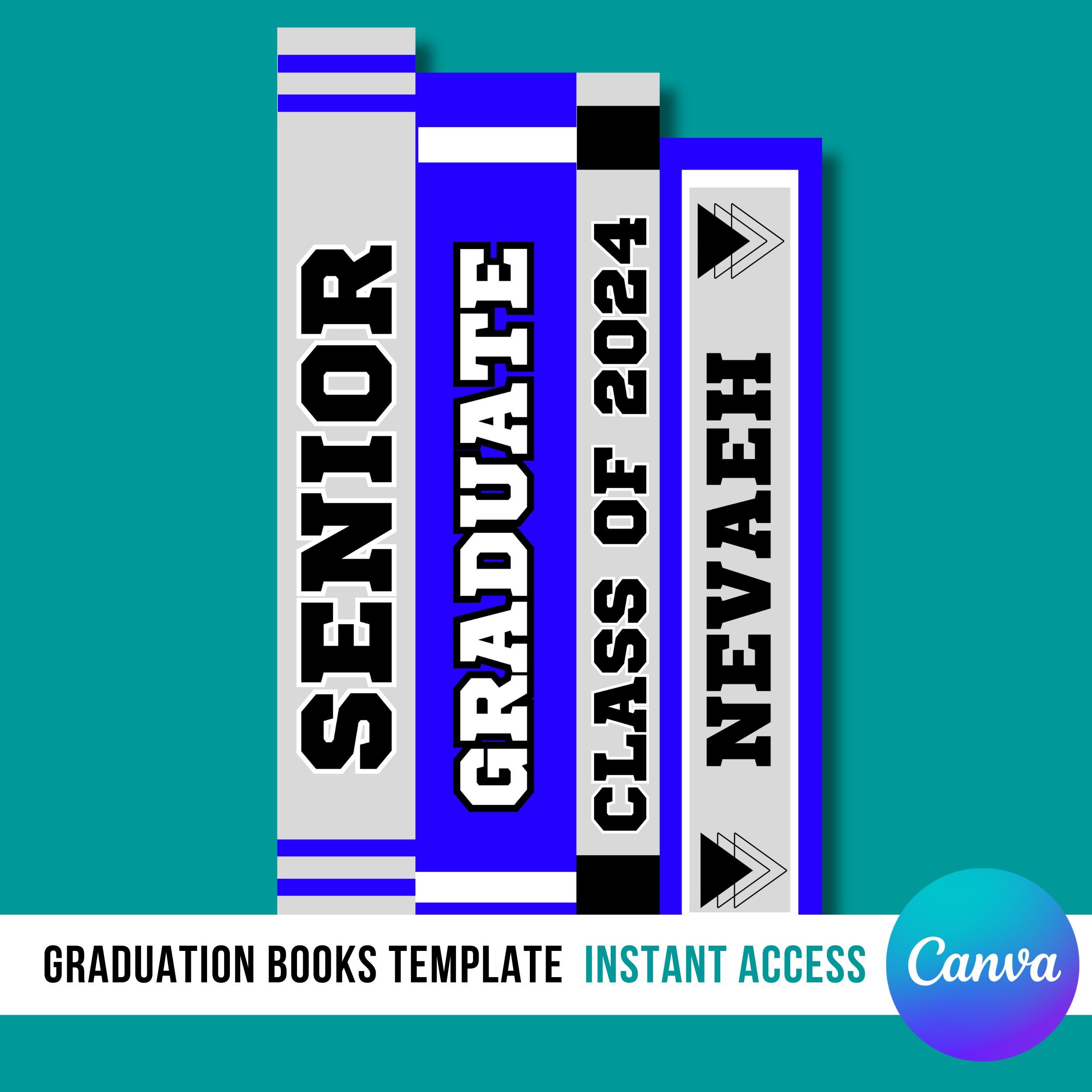 Graduation Books Editable in Canva, Graduation Canva Template, Canva ...