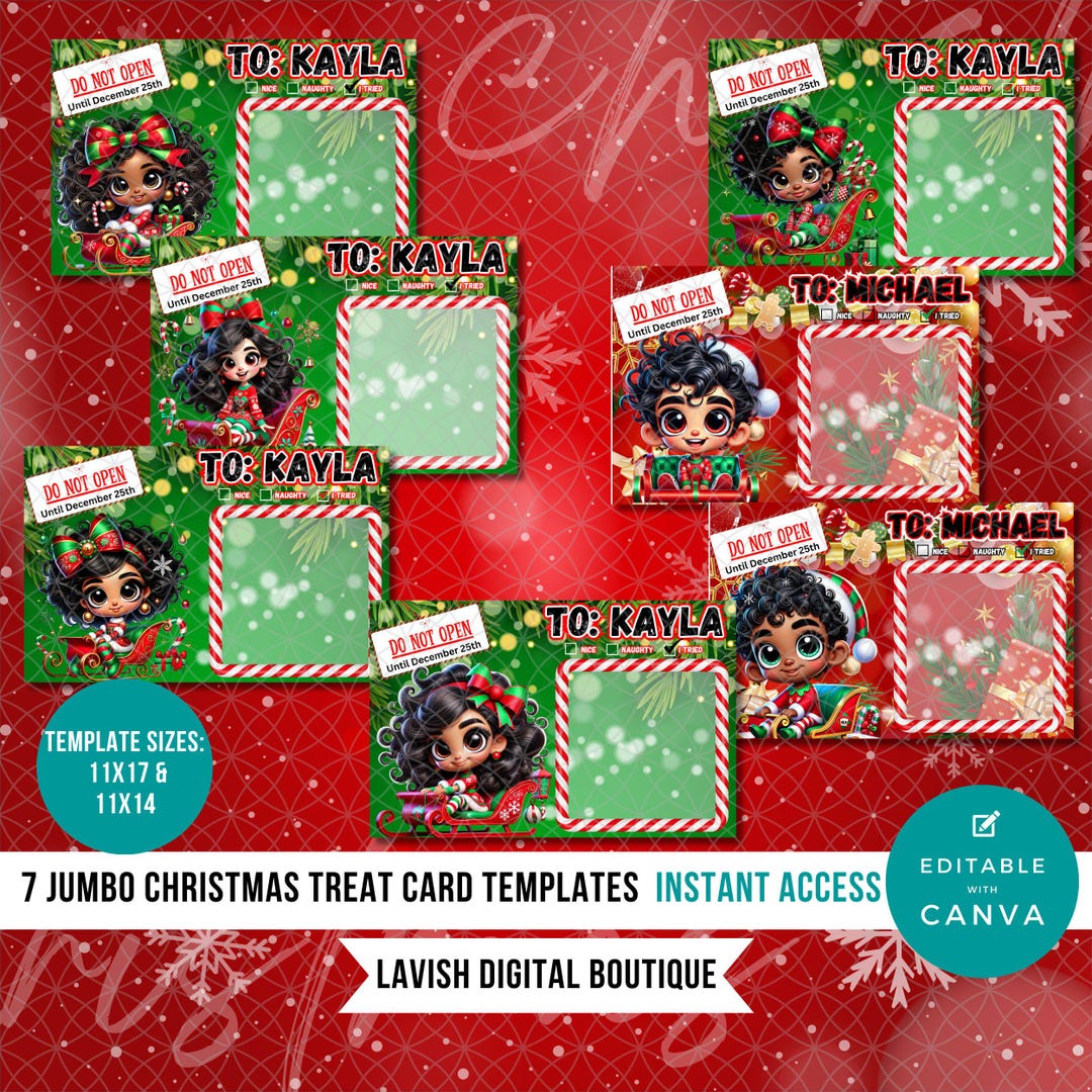 Jumbo Christmas Treat Cards, Jumbo Treat Cards Christmas, Jumbo ...