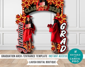 Graduation Entryway/arch/entrance EDITABLE Canva Template 8ft - Etsy