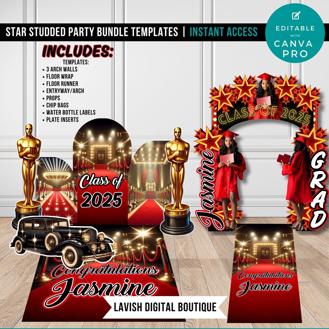 Graduation Party Decor Canva Pro Template Bundle (digital Download) - Etsy
