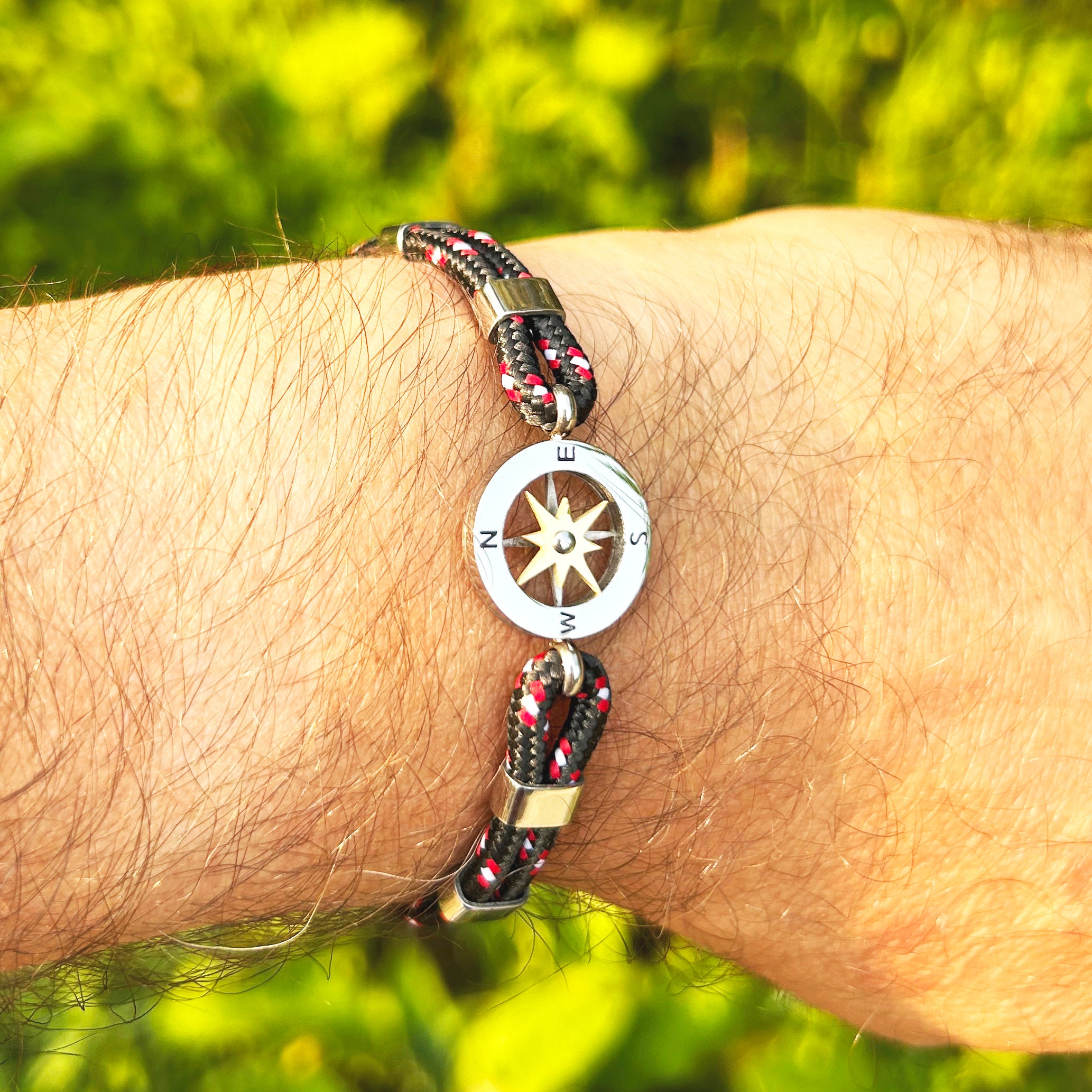 Stainless Steel Movable Nautical Compass Rose With Blackred - Etsy