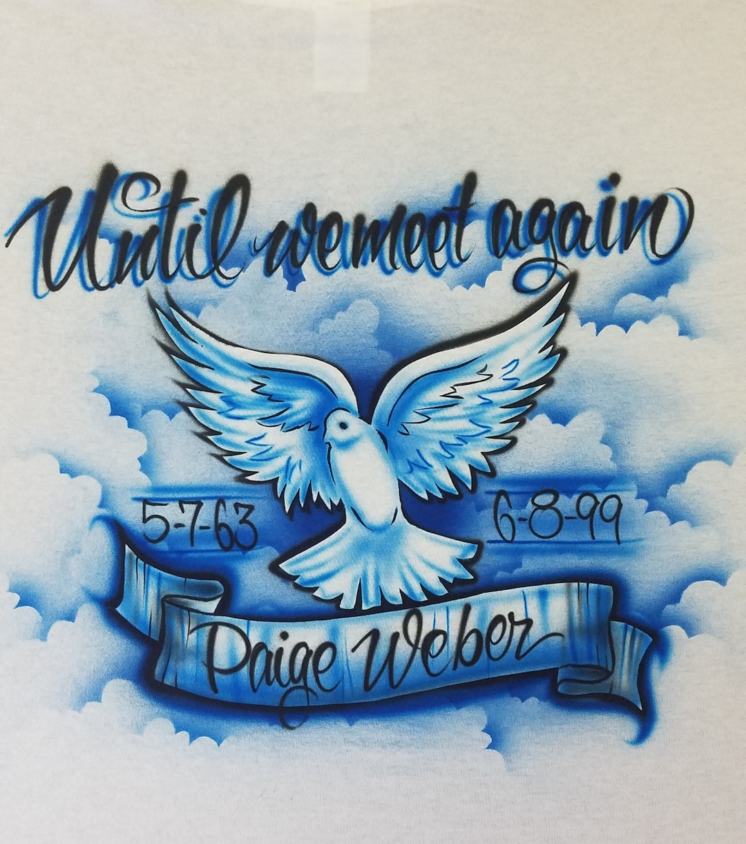 Airbrushed Dove Memorial T-shirt: in Loving Memory Design - Etsy