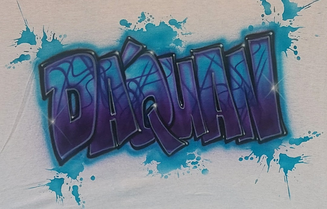 Airbrushed T-shirt Graffiti Drip Name Design Graffiti Personalized ...