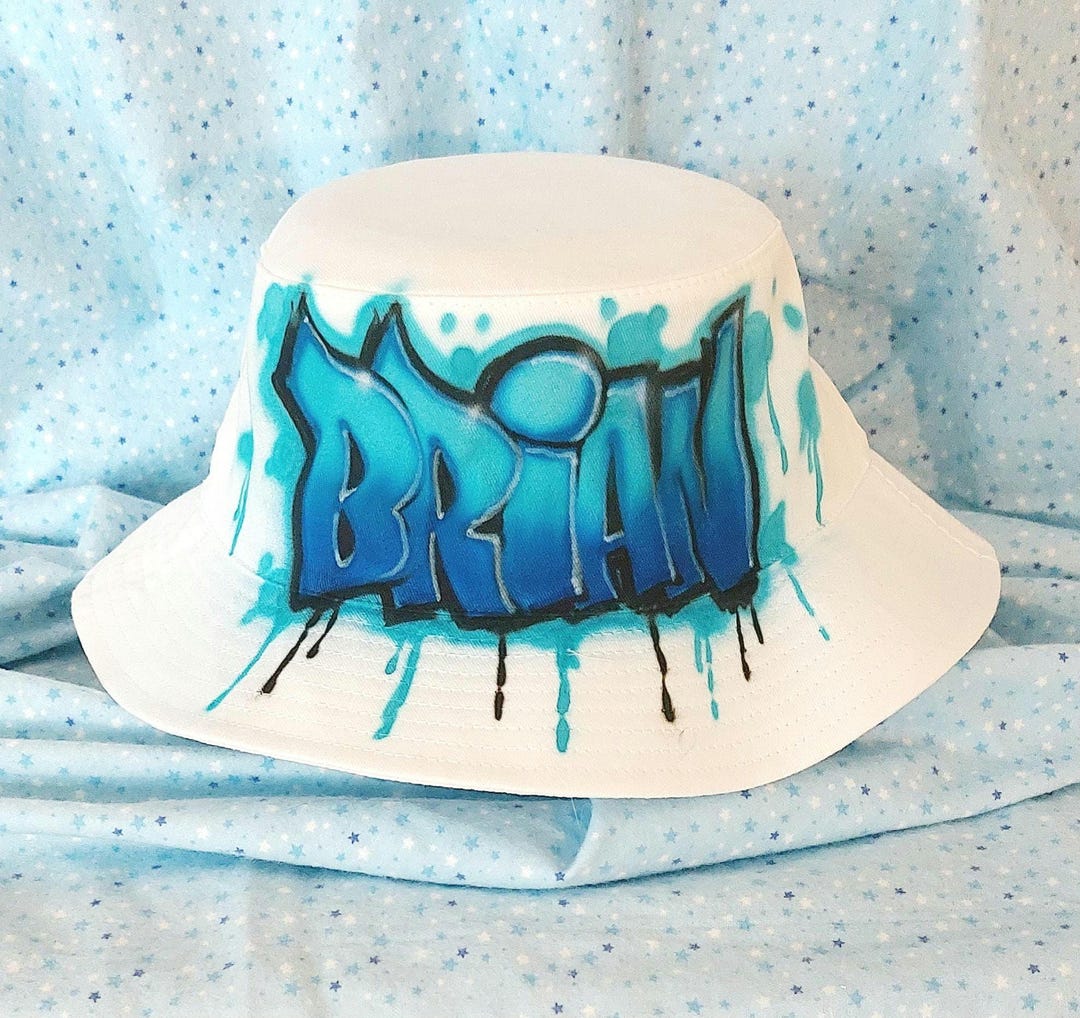Custom Airbrushed Graffiti Bucket Hat: 80s Hip Hop Party Headwear - Etsy