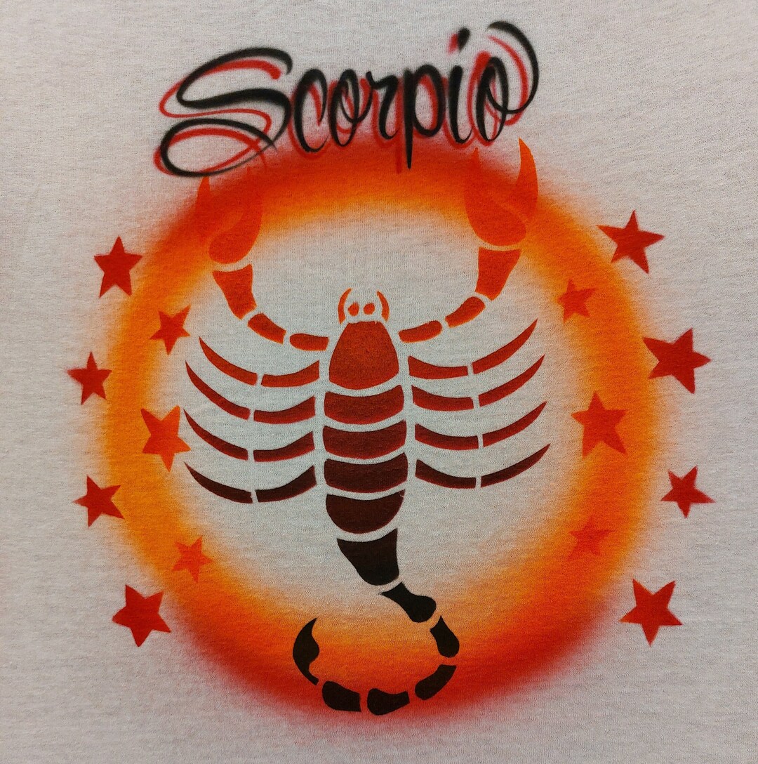 Airbrushed T-shirt Scorpio Zodiac Design Airbrushed Scorpio Sign ...
