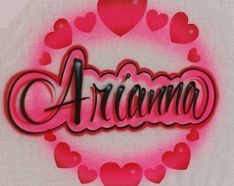 Airbrush T Shirt Script Swirly Name - Etsy
