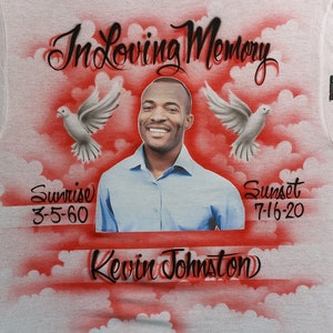 Airbrushed Memorial Shirt: in Loving Memory Photo Transfer - Etsy