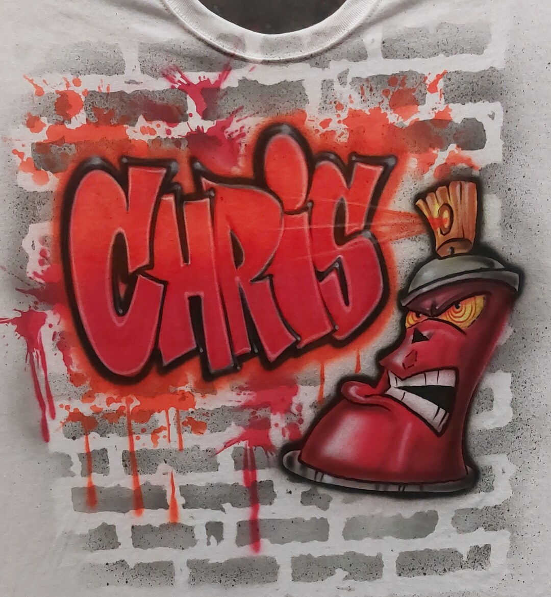 Airbrushed Graffiti T-shirt: Custom Name, Hip Hop Tagger Design - Etsy