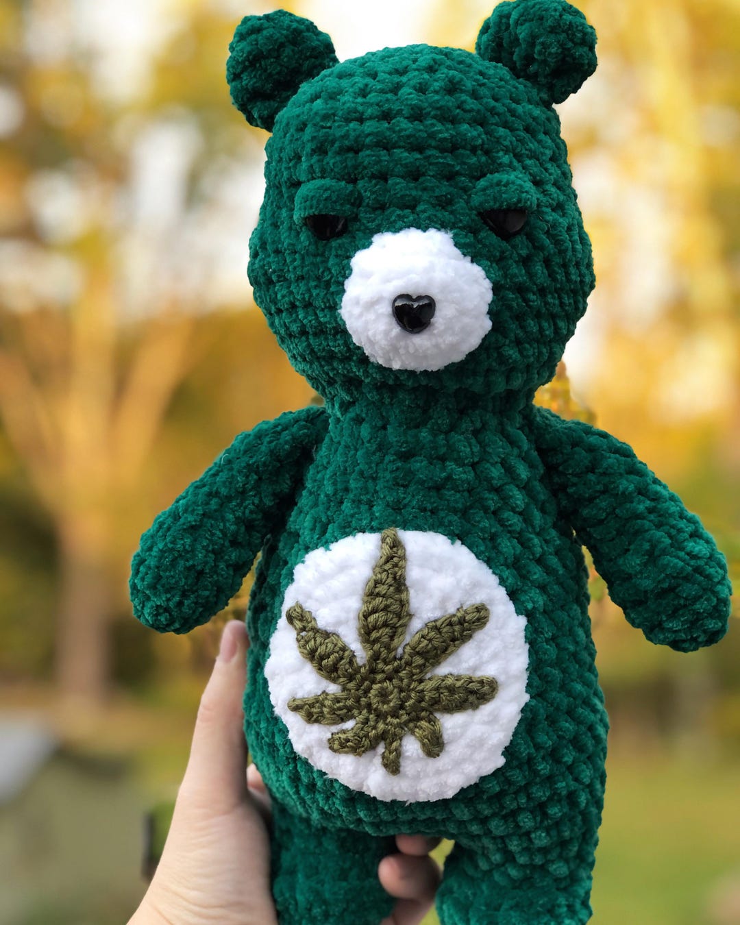 Stoner Canna-bear Crochet Plushie - Etsy