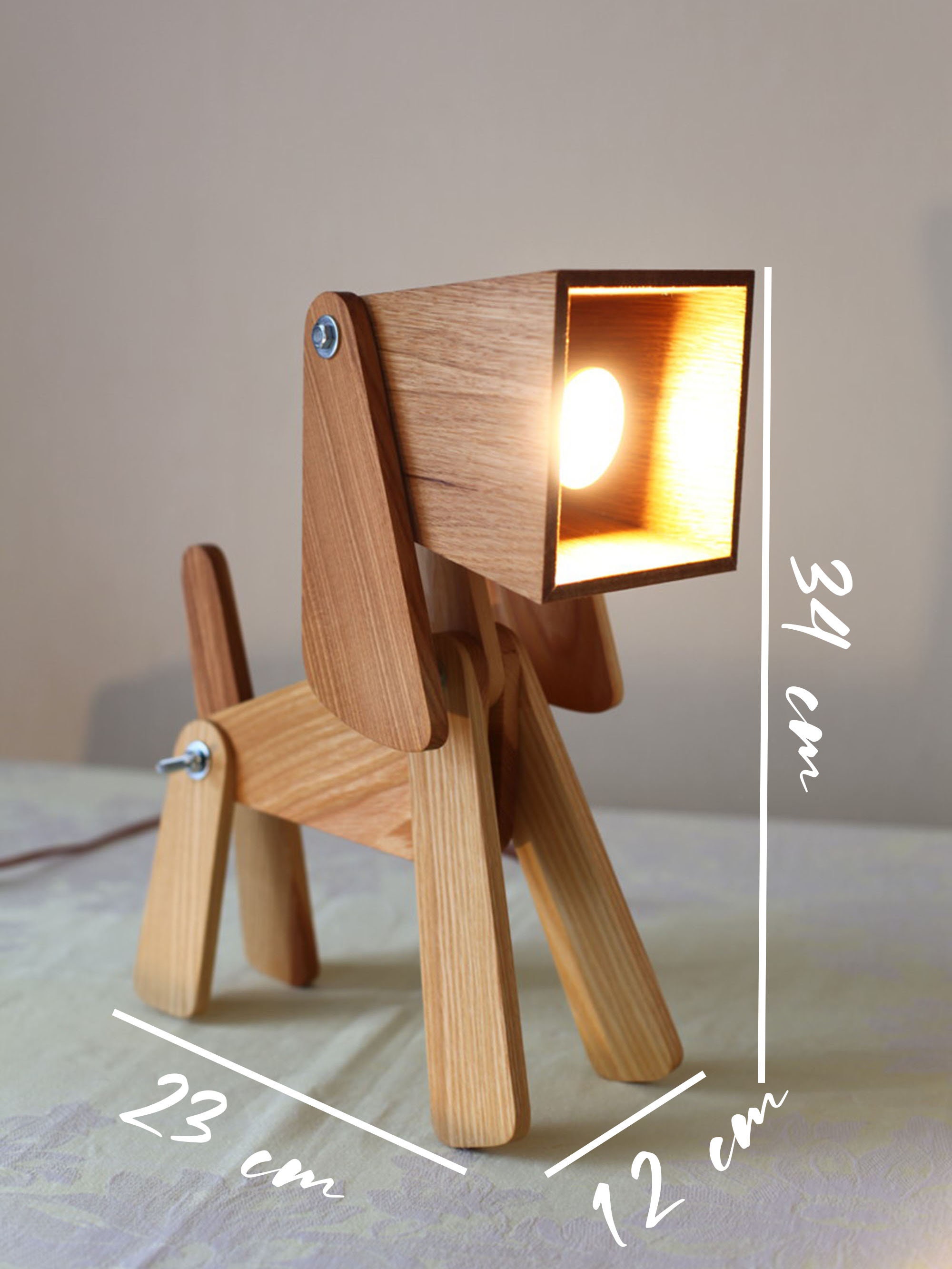 Custom Made Wooden Dog Shaped Desk Lamp Eu US UK AU Plug - Etsy UK