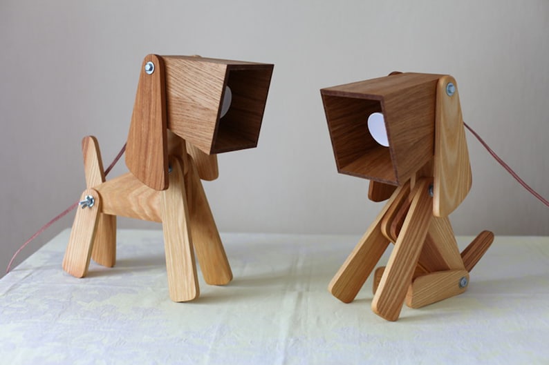 Custom Made Wooden Dog Shaped Desk Lamp Eu US UK AU Plug - Etsy UK