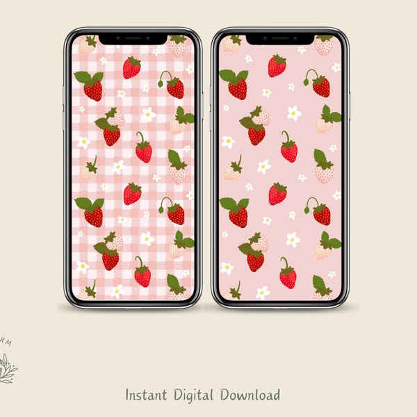 Strawberry Wallpaper - Etsy