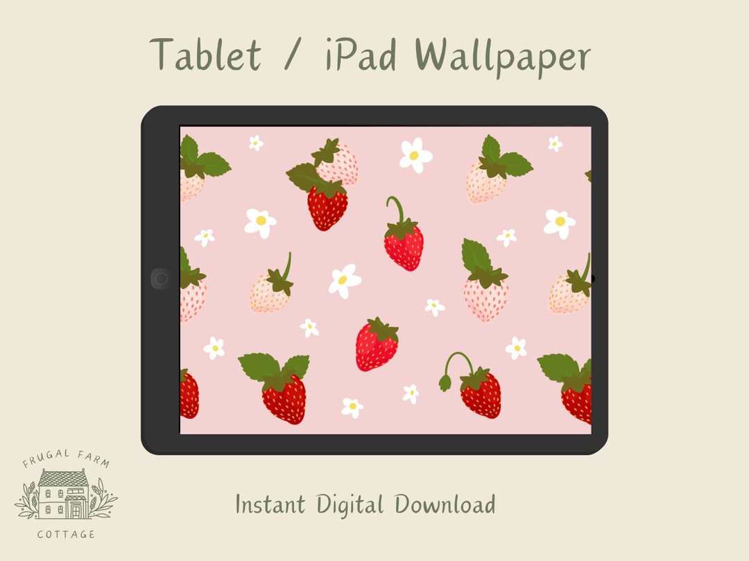 Strawberry iPad Background Ios Wallpaper Tablet Homescreen Lockscreen ...