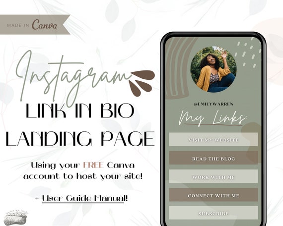 Instagram Link in Bio Site Canva Link in Bio Template Ig - Etsy