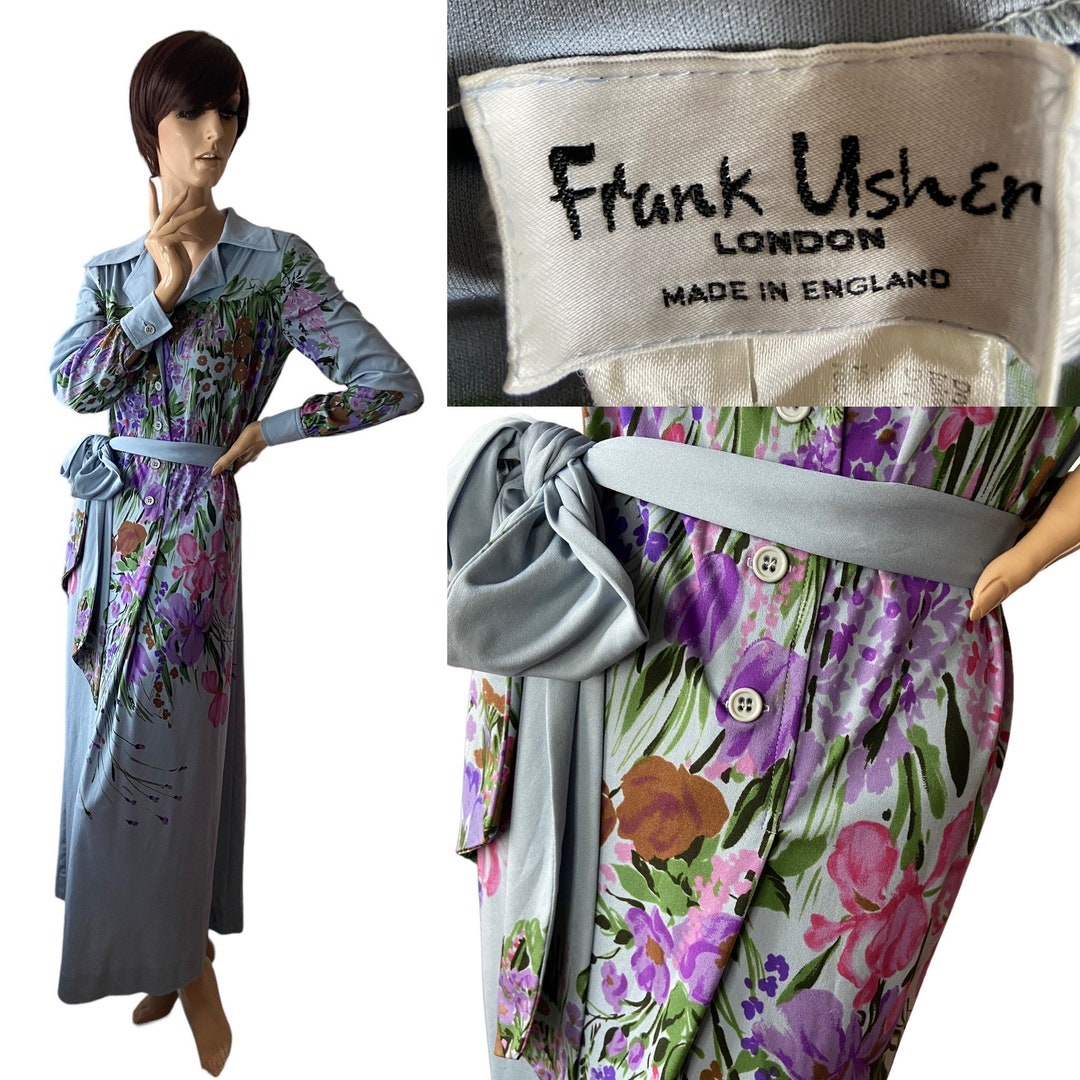 Beautiful Floral Print Vintage Frank Usher Maxi Dress 14 - Etsy