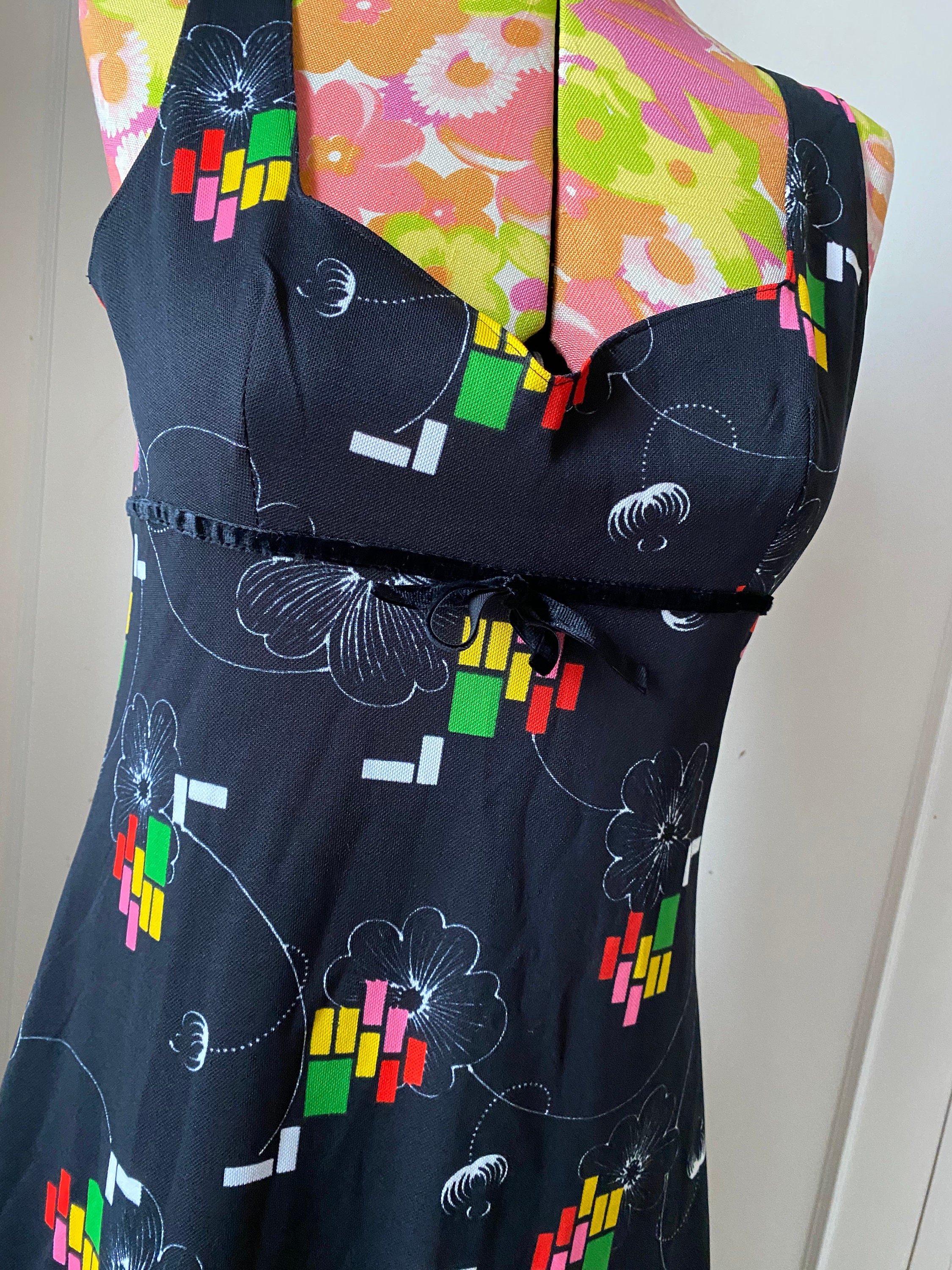 Lovely Vintage Rainbow 70s Maxi Dress 12 14 - Etsy