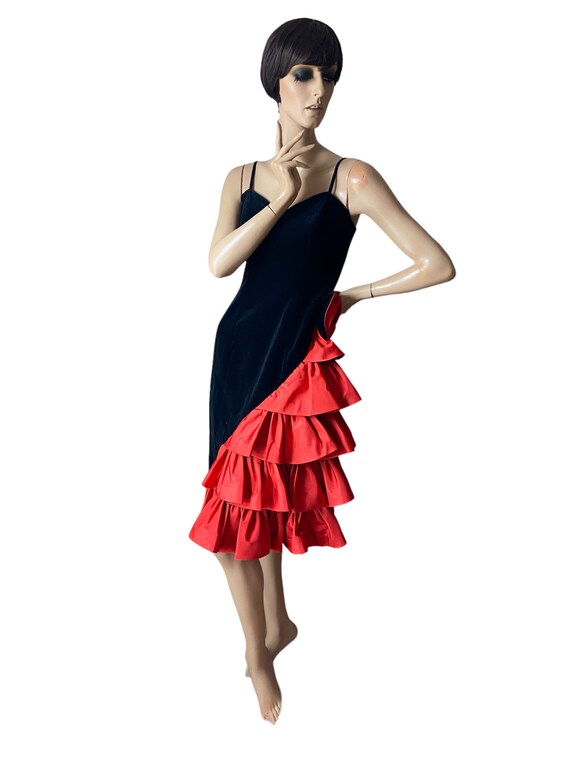 Stunning 80s vintage ruffle evening prom dress after … - Gem