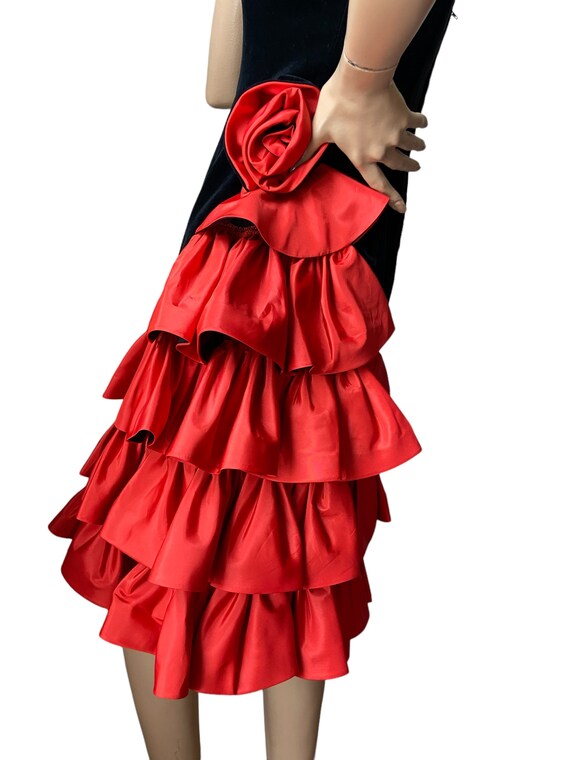 Stunning 80s vintage ruffle evening prom dress after … - Gem