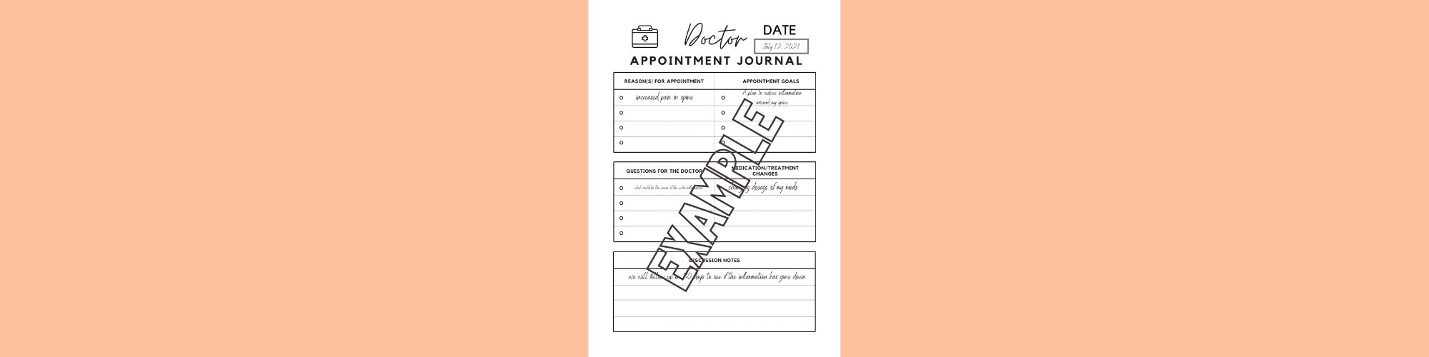 Printable Doctor Appointment Journal Worksheet - Etsy