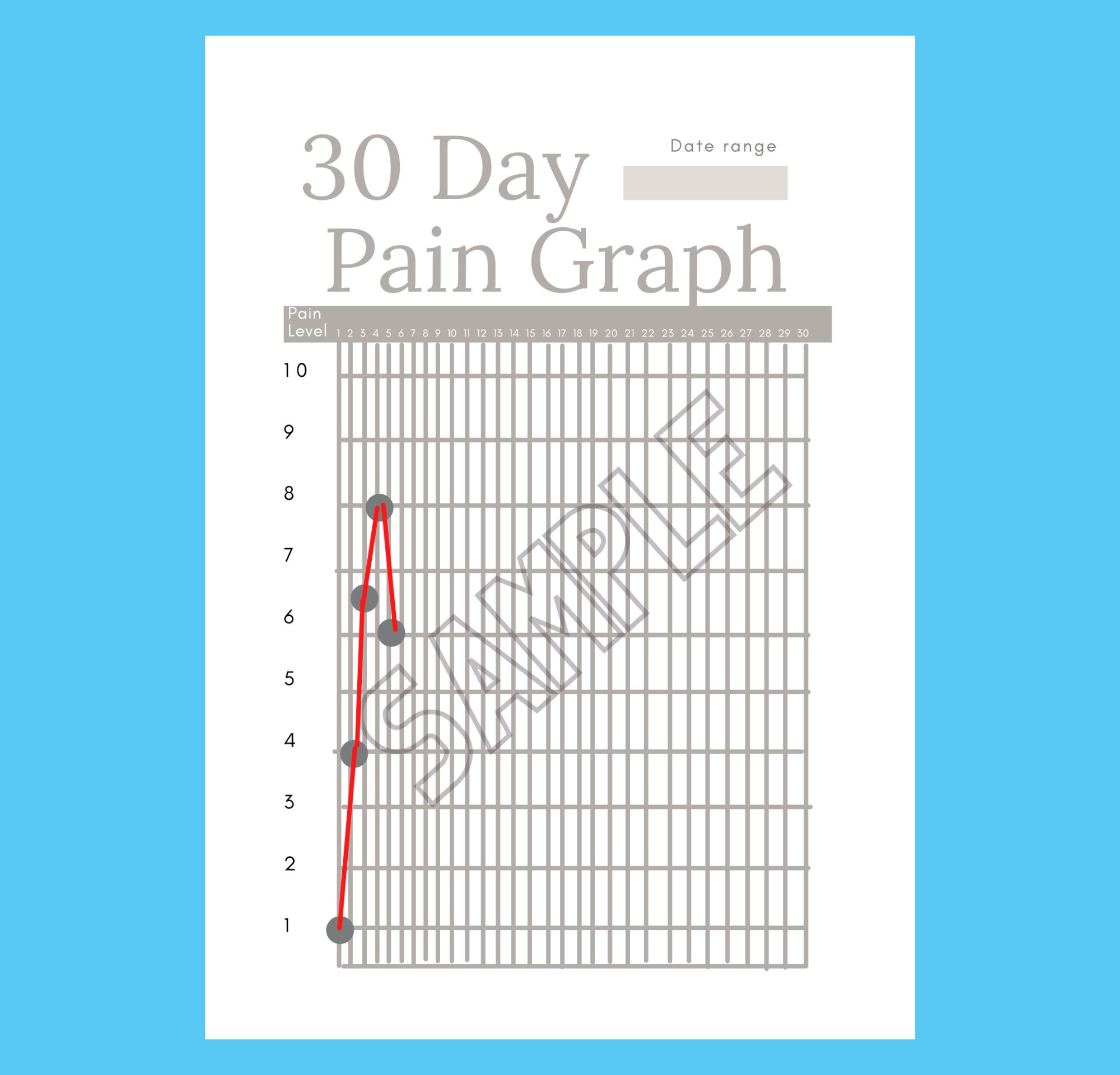 30 Day Chronic Illness Pain Graph - Etsy