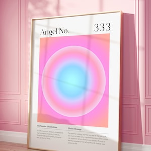 Angel Number Poster 333 Aura Wall Art Printable Wall Art, Angel Aura ...