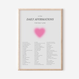 Daily Affirmations Wall Art, Affirmation Poster, Words of Affirmation ...