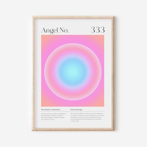 Angel Number Poster 333 Aura Wall Art Printable Wall Art, Angel Aura ...