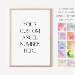 Gradient Angel Number Custom Print, Spiritual Wall Art, Angel Number ...