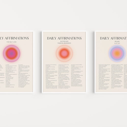 Positive Affirmations Poster Daily Affirmations Art Print - Etsy