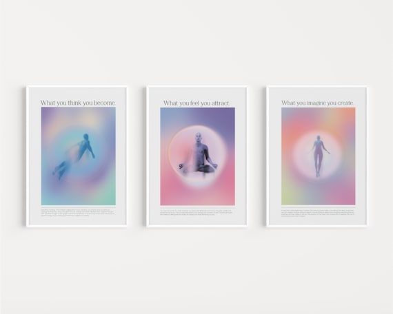 Gradient Spiritual Wall Art Set of 3 Spiritual Art Set - Etsy