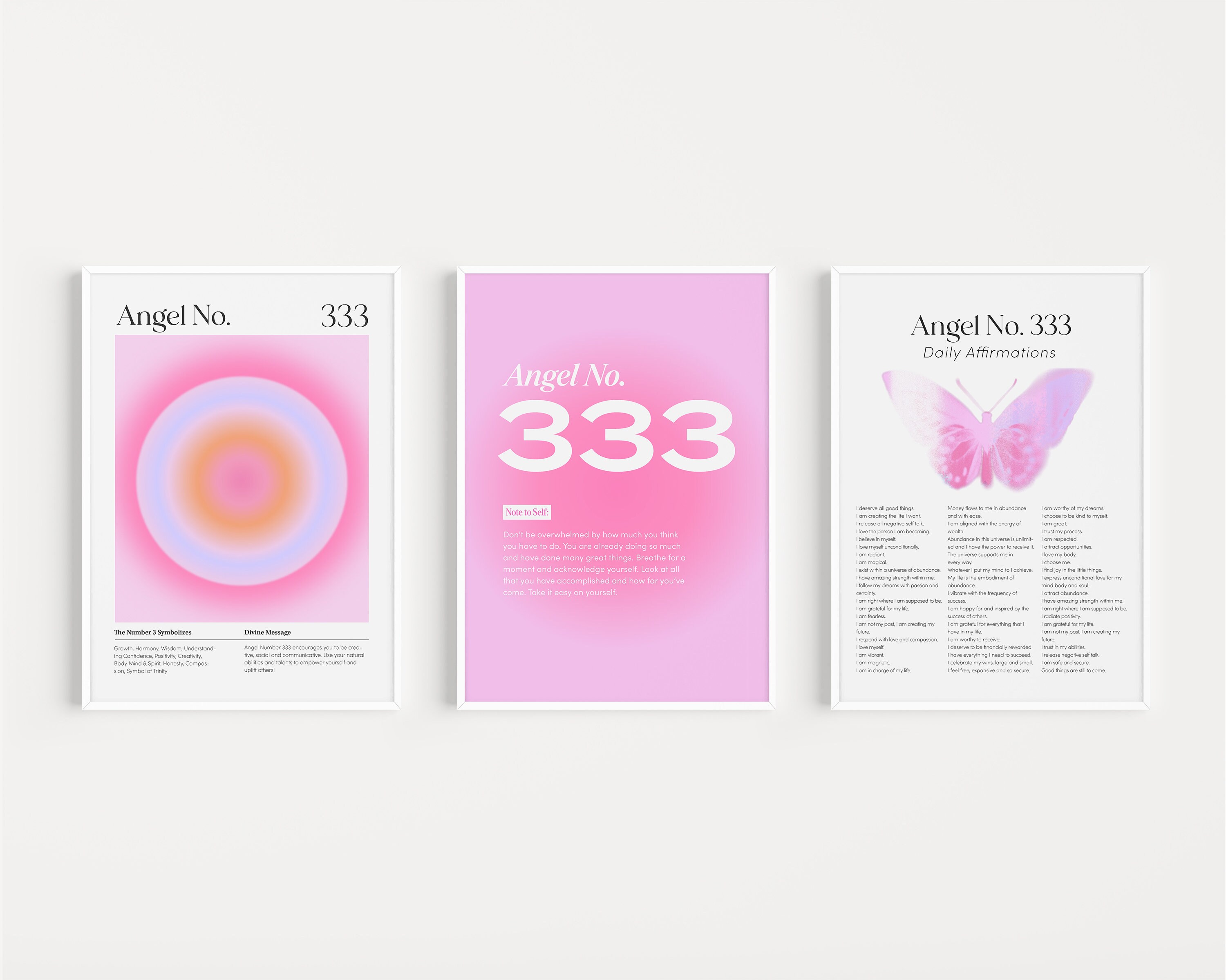 Aura Poster Print, Angel Number Poster Print Set, Trendy Preppy Wall ...