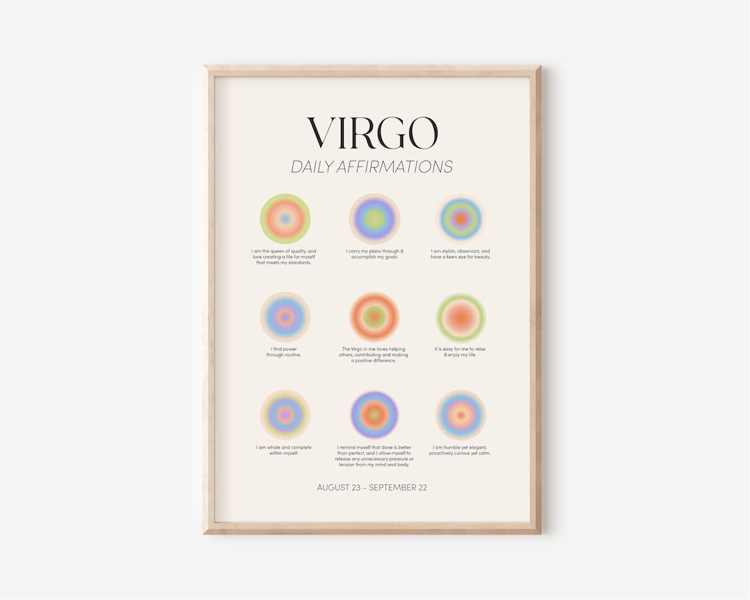 Virgo Gift Wall Art Poster Affirmation Print, Virgo Poster Prints ...