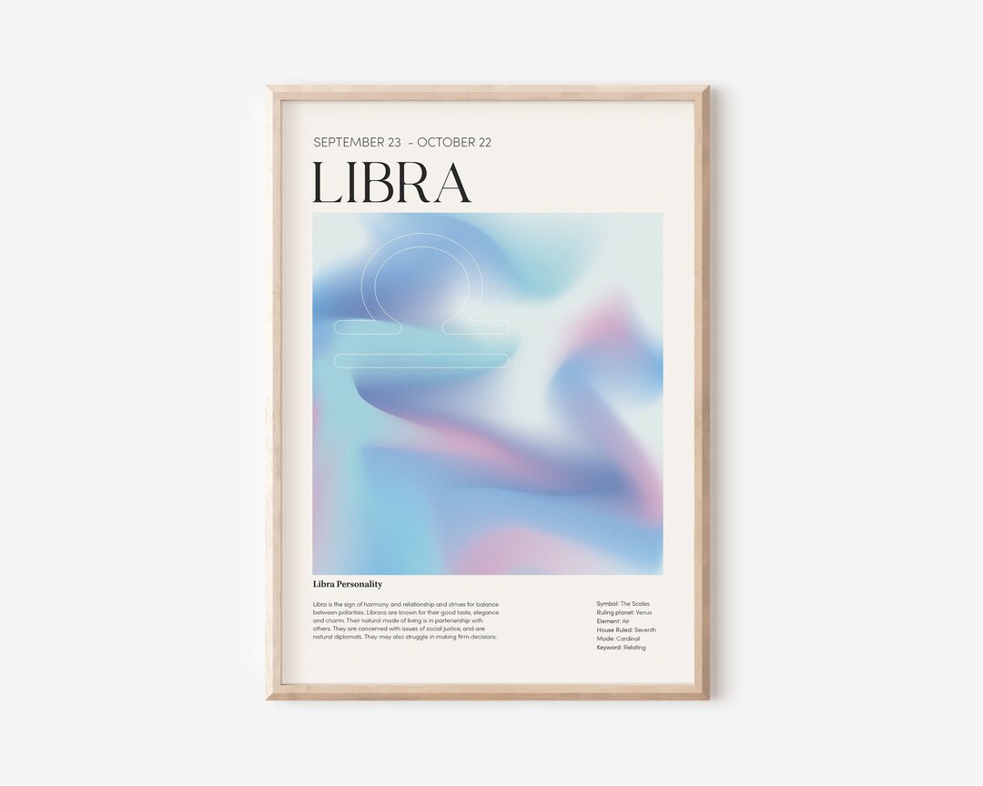Libra Wall Art, Libra Gifts, Libra Zodiac Poster Art Print, Zodiac Wall ...