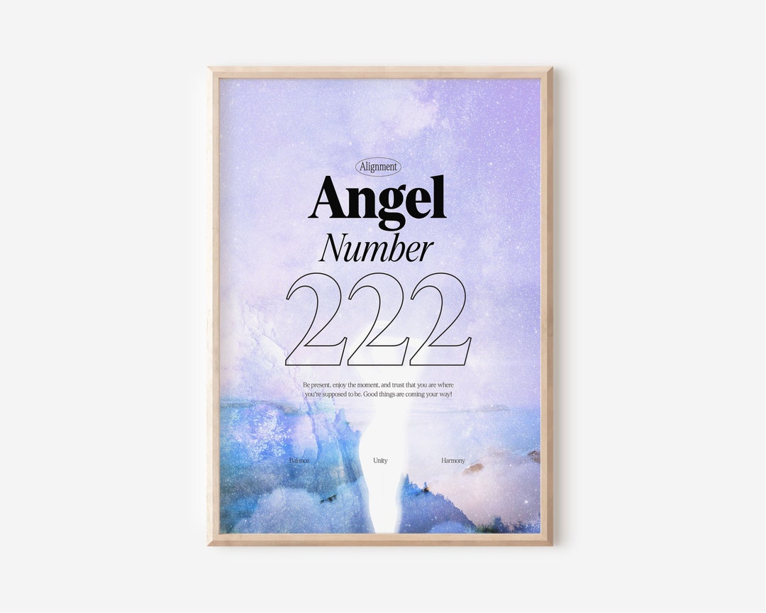 Angel Number Poster 222 Aura Wall Art Printable Wall Art, Angel Aura ...