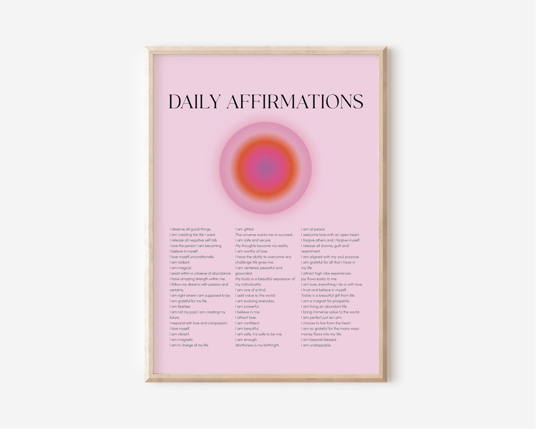 AFFIRMATION WALL ART, Positive Affirmations, Words of Affirmation ...