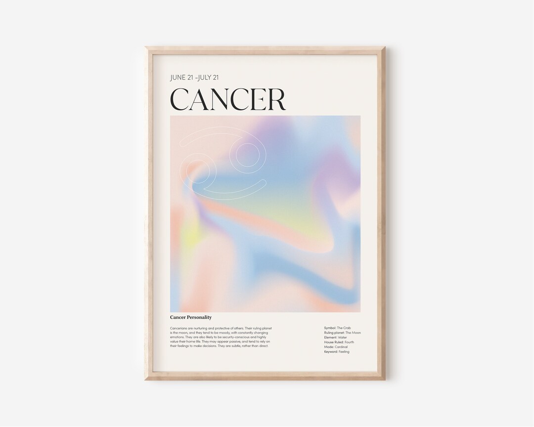 Cancer Zodiac Print, Cancer Zodiac Poster Print, Cancer Zodiac Gifts ...