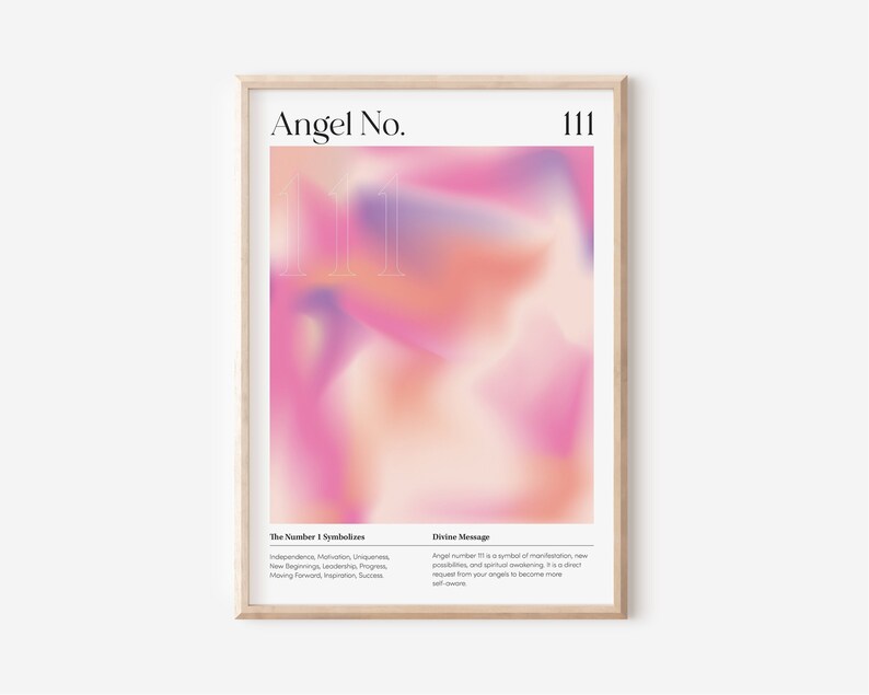 Angel Number Aura Poster 111 Prints Wall Art Trendy Aura - Etsy