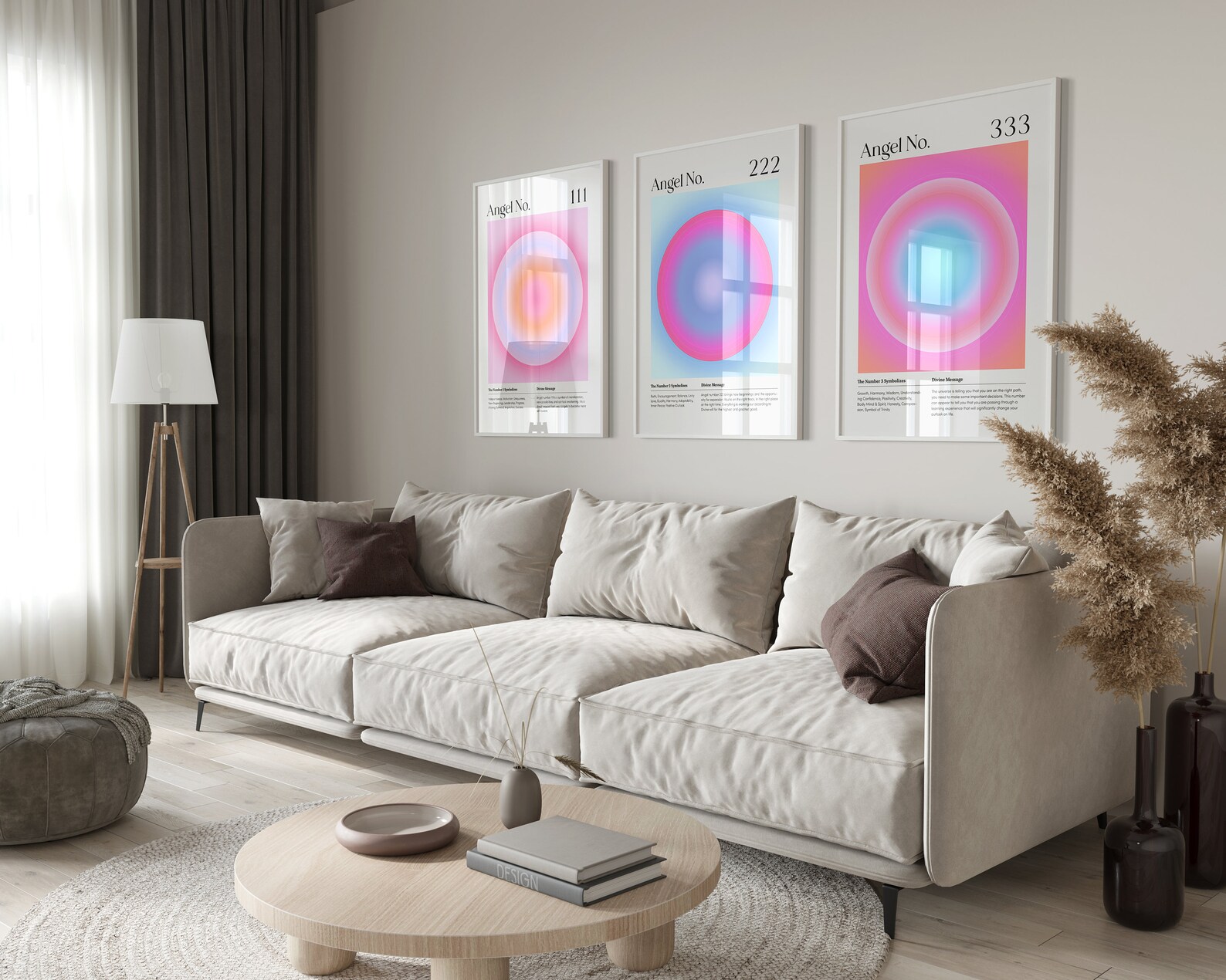 Angel Number Poster 3 Piece Wall Art, Angel Number Aura Prints, Aura ...