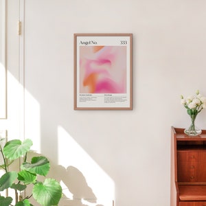 ANGEL NUMBER 333 Poster, Gradient Aura Wall Art Print, Spiritual Wall ...