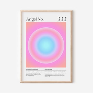 Angel Number Poster 3 Piece Wall Art, Angel Number Aura Prints, Aura ...