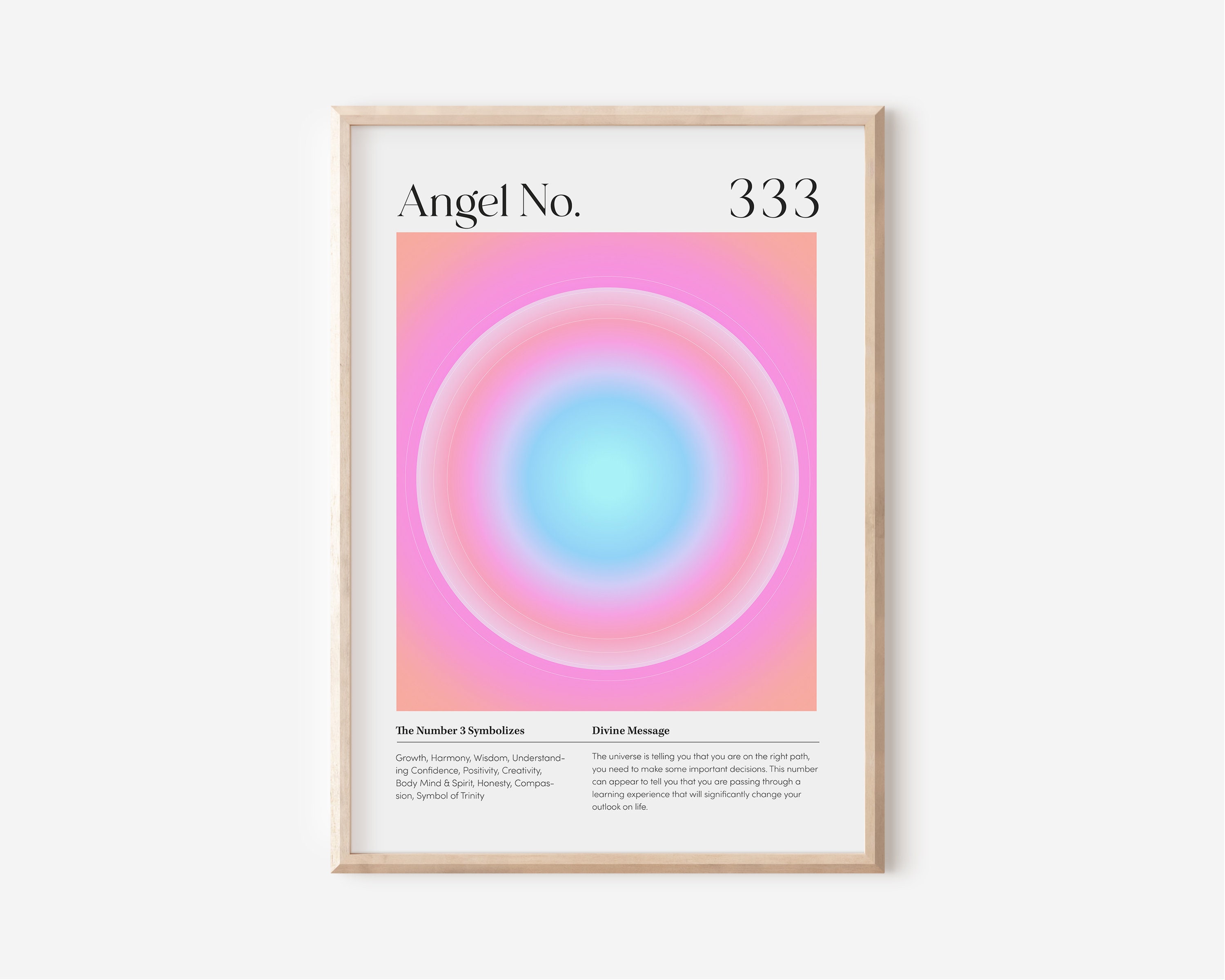 Angel Number Poster 3 Piece Wall Art, Angel Number Aura Prints, Aura ...