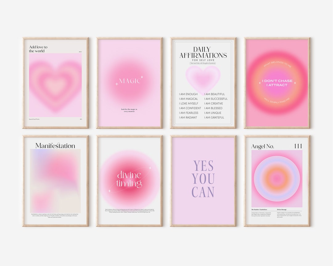 Aura Poster Prints, Aura Poster Print, Spiritual Hot Pink Trendy Wall ...