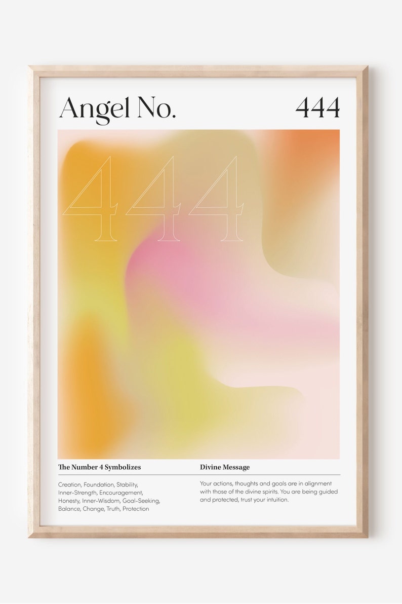 Angel Numbers Poster Print Set, Aura Poster Print, Trendy Preppy Wall ...