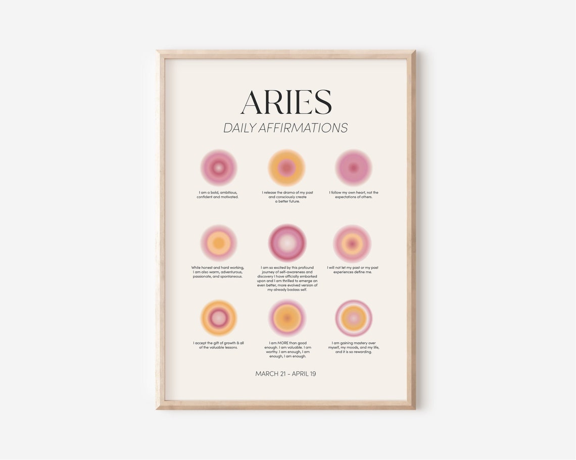 Aries Wall Art Zodiac Poster Aries Art Aries Gift Aries - Etsy