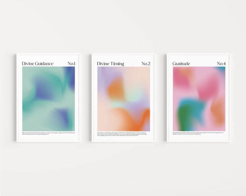 Aura Poster Print Set of 3 Aura Angel Number Poster Print - Etsy