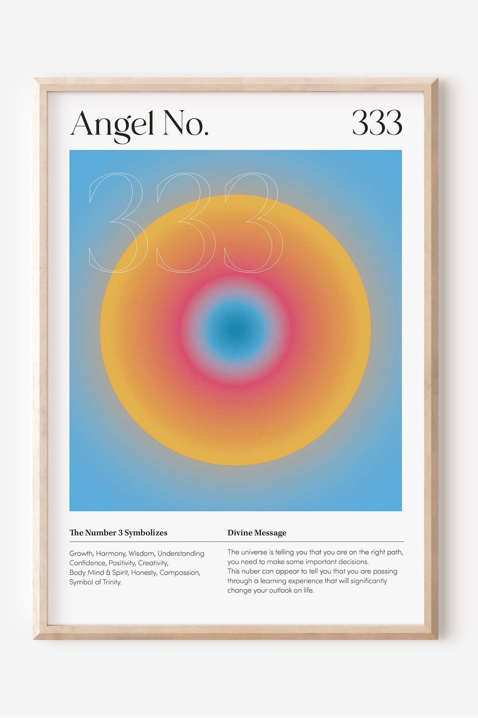 SET OF 3 Gradient Angel Number Print Set Spiritual - Etsy Australia