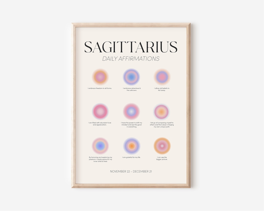 Sagittarius Wall Art Poster, Sagittarius Zodiac Gifts, Sagittarius Wall ...