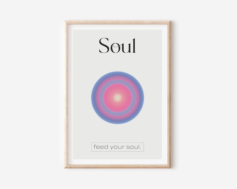 MIND BODY & SOUL / Gradient Spiritual Aura Manifestation Wall Art Set ...