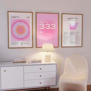 Aura Poster Print, Angel Number Poster Print Set, Trendy Preppy Wall ...