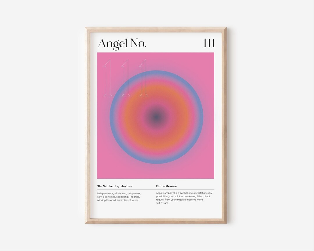 Angel Number 111 Poster, Angel Aura Poster Print, Aura Spiritual Wall ...